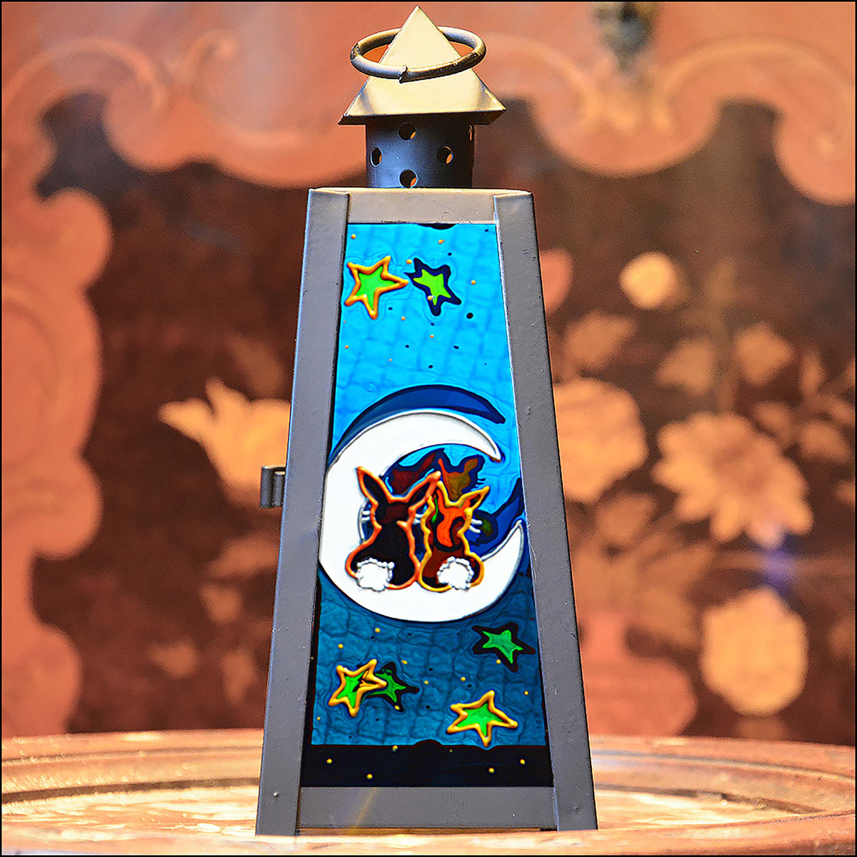 Rabbit Lover Lantern- Cute Bunny Couple Suncatcher - Moon & Stars Gift ...